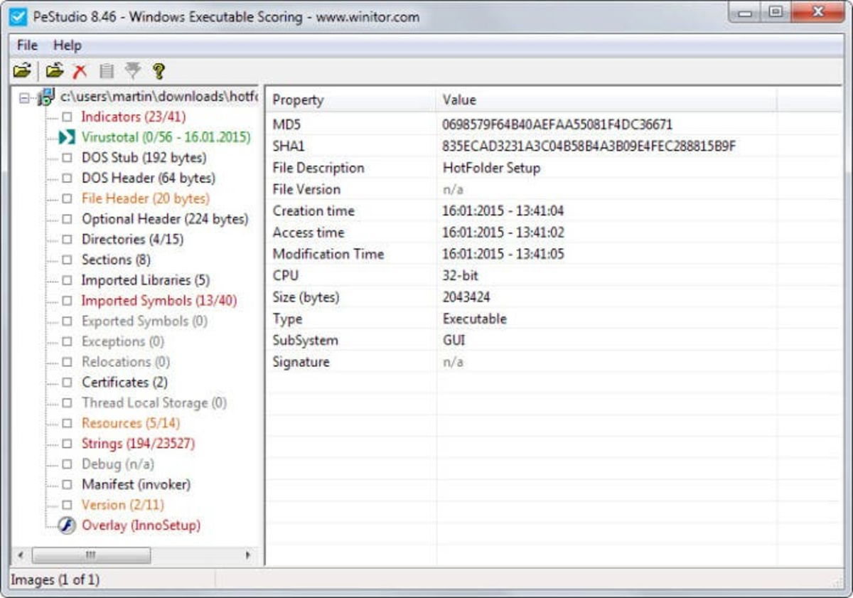 Analiza ejecutables sospechosos en Windows con PeStudio