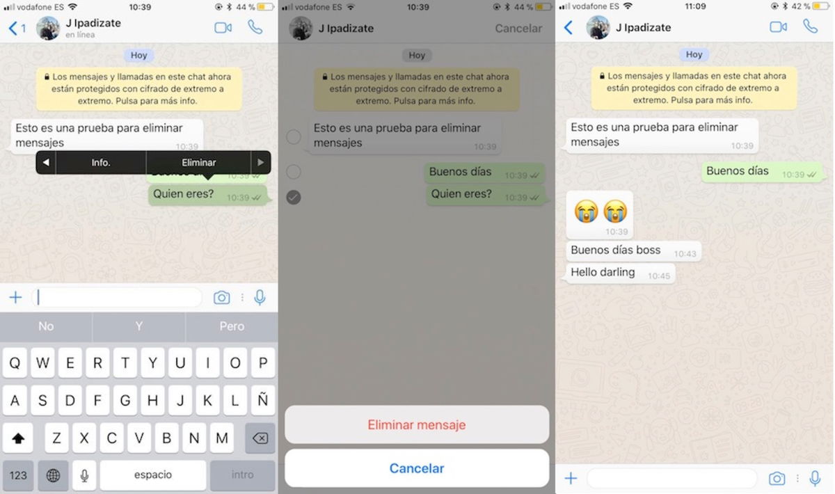 Cómo eliminar mensajes de WhatsApp ya enviados