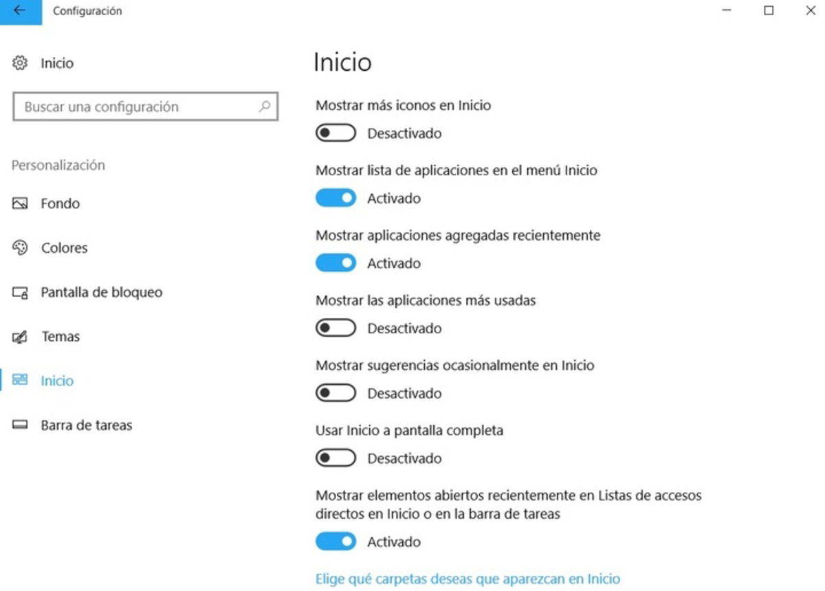 Configurar el menú Inicio en Windows 10 para PC: todas las novedades