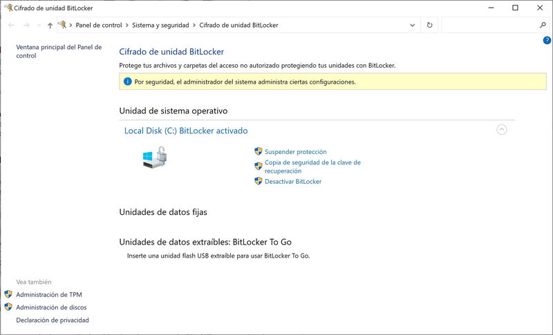 Qué es Bitlocker y cómo activar el cifrado en Windows 10