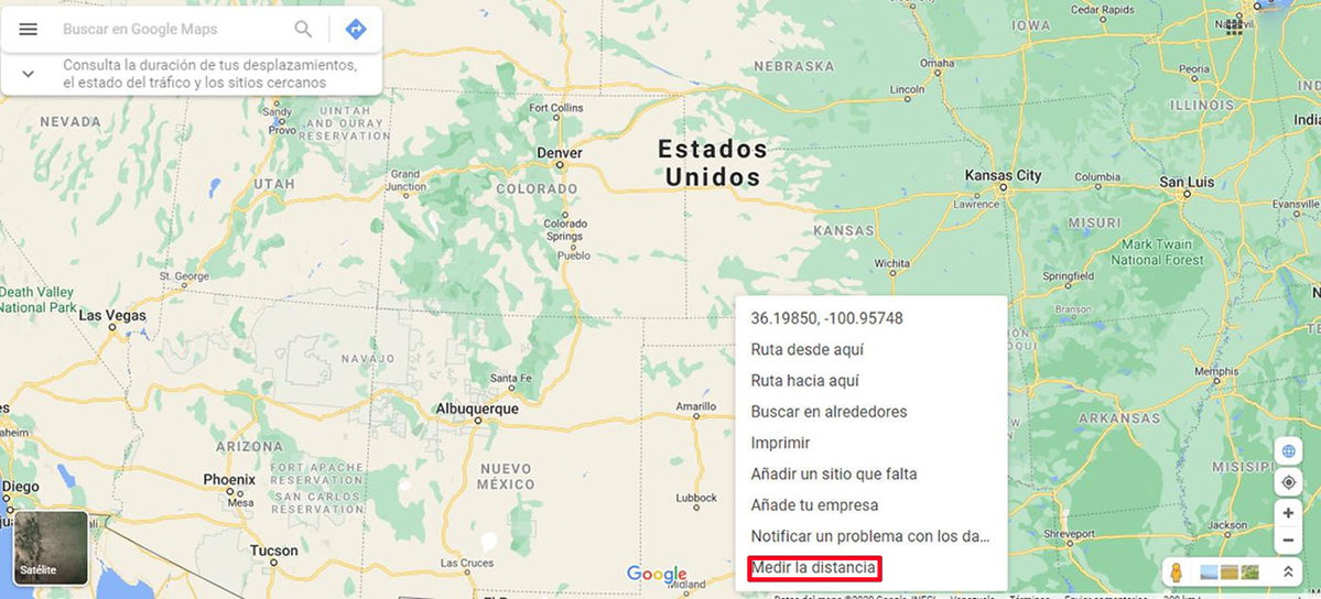 Cómo medir la distancia entre dos puntos en Google Maps