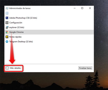 Cómo finalizar una tarea en Windows 10 con el administrador