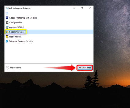 Cómo finalizar una tarea en Windows 10 con el administrador