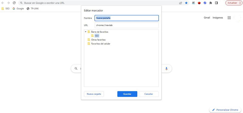Cómo ordenar los marcadores o favoritos de Google Chrome