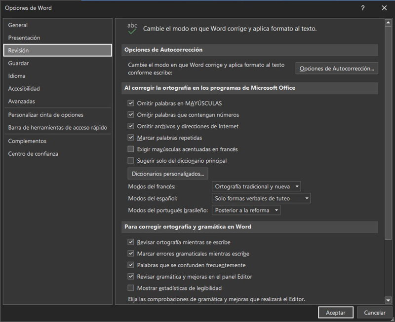 Cómo configurar el corrector de Word paso a paso