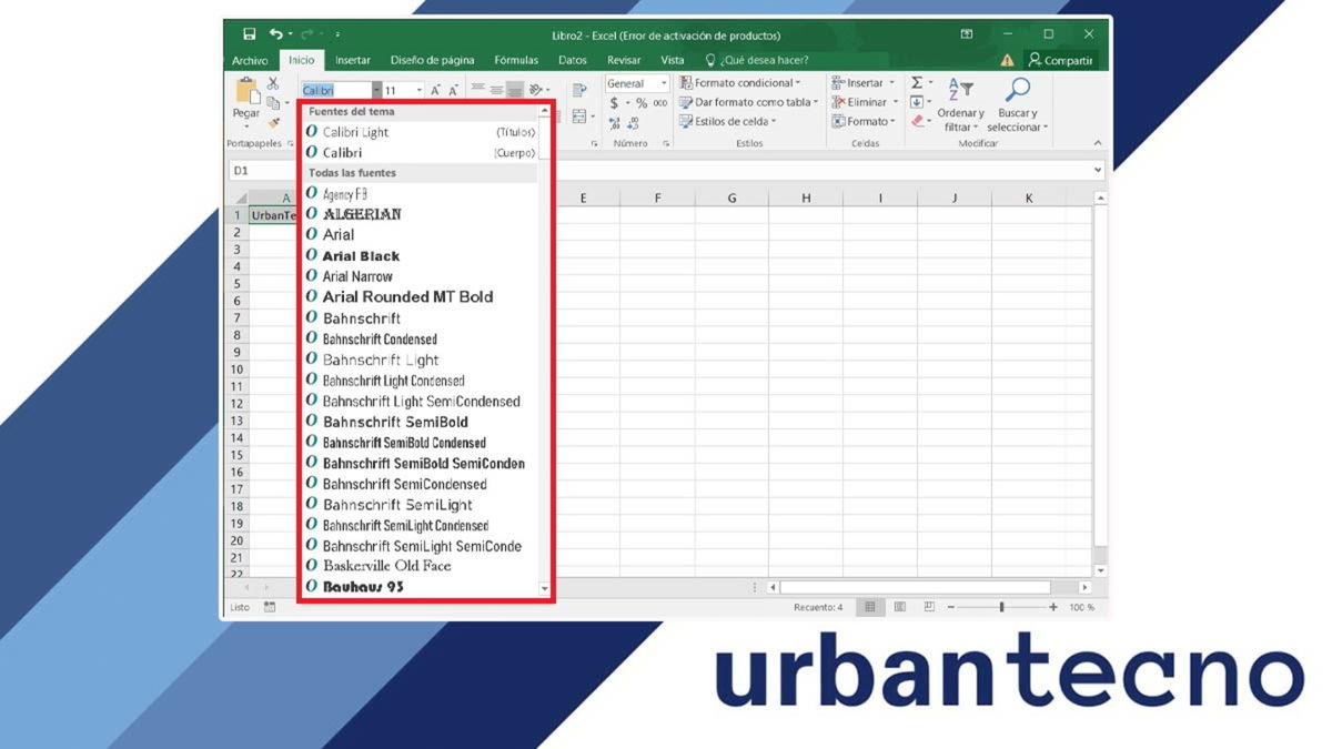 Cómo cambiar el tipo de letra en Excel