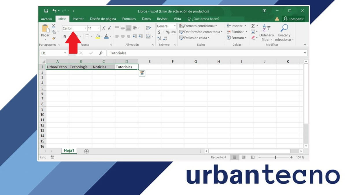Cómo cambiar el tipo de letra en Excel