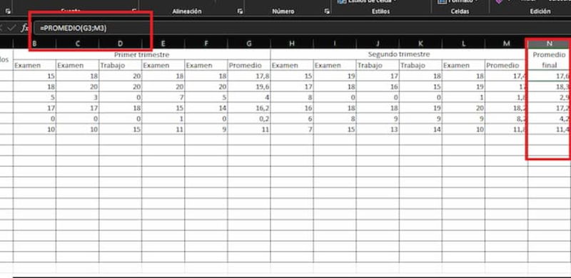 Cómo hacer un Excel para notas y calificaciones