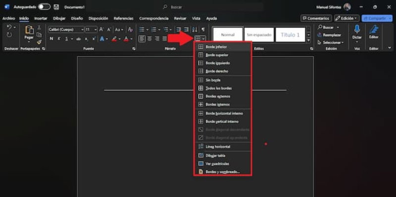 Cómo insertar líneas en Word