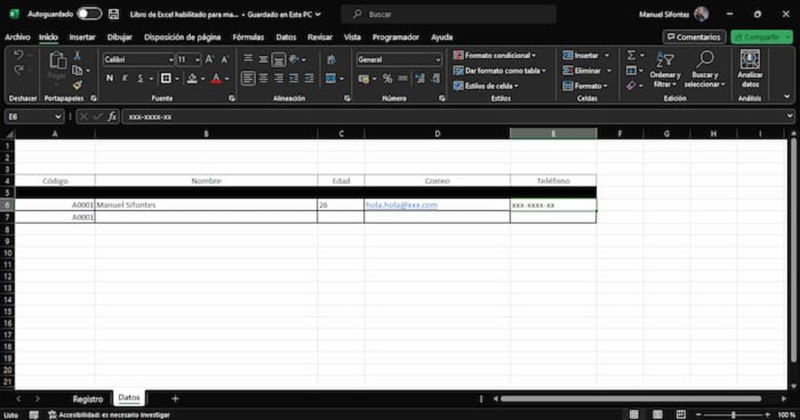 Cómo crear una base de datos en Excel con Formulario paso a paso