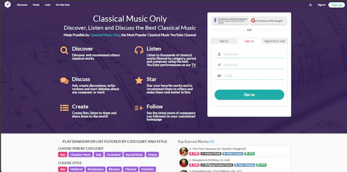 Las mejores webs para escuchar música clásica