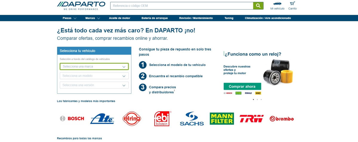 Las 7 mejores paginas web donde comprar recambios y piezas para tu coche