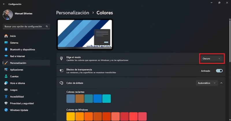 Cómo activar el modo oscuro en Windows 11