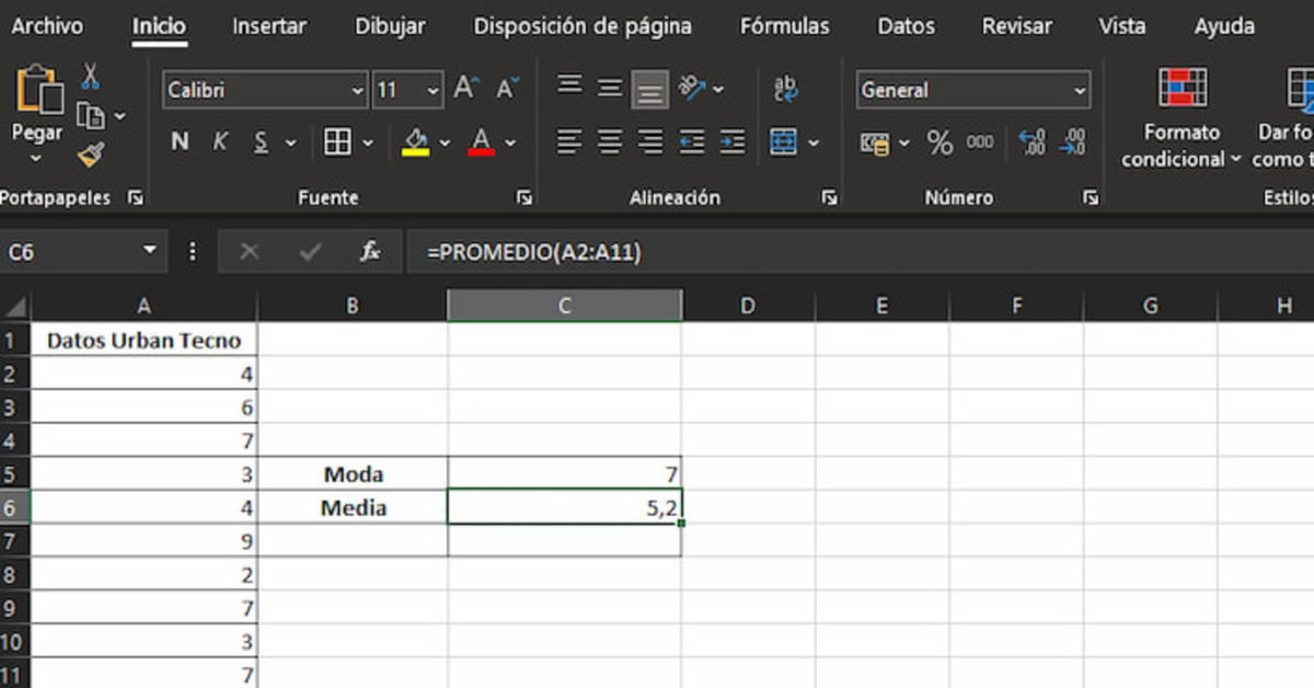 Cómo calcular la media, la moda y la mediana en Excel