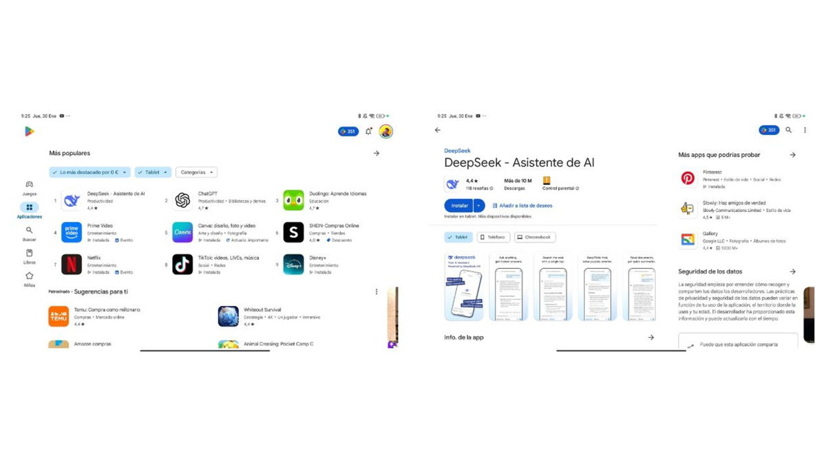 DeepSeek consigue el puesto n.º 1 en la App Store de Estados Unidos. La ...
